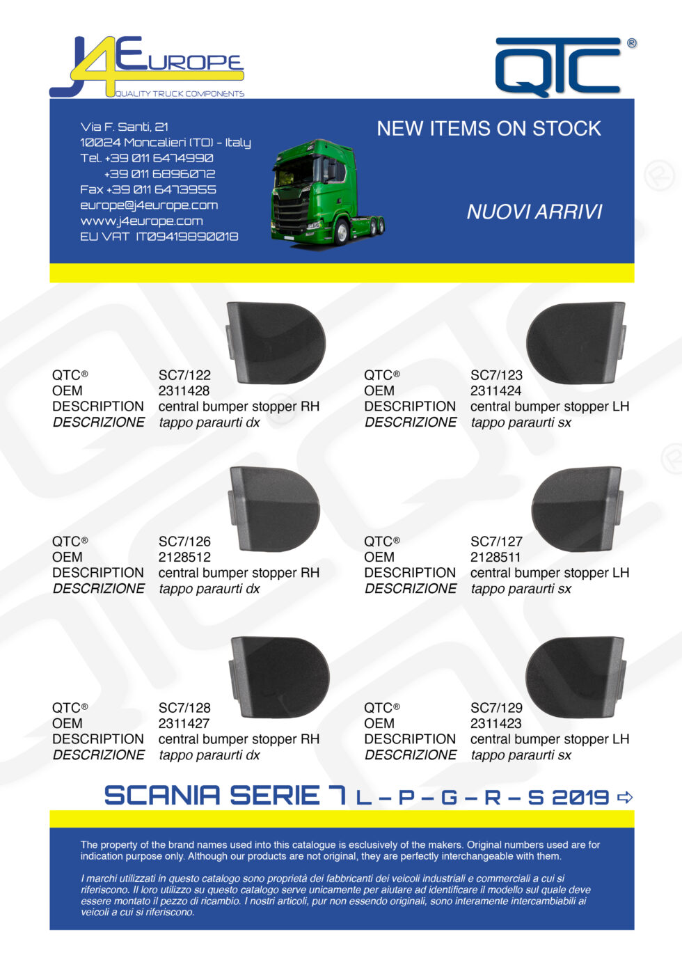 New Product SCANIA SC7/122 SC7/123 SC7/126 SC7/127 SC7/128 SC7/129 ...